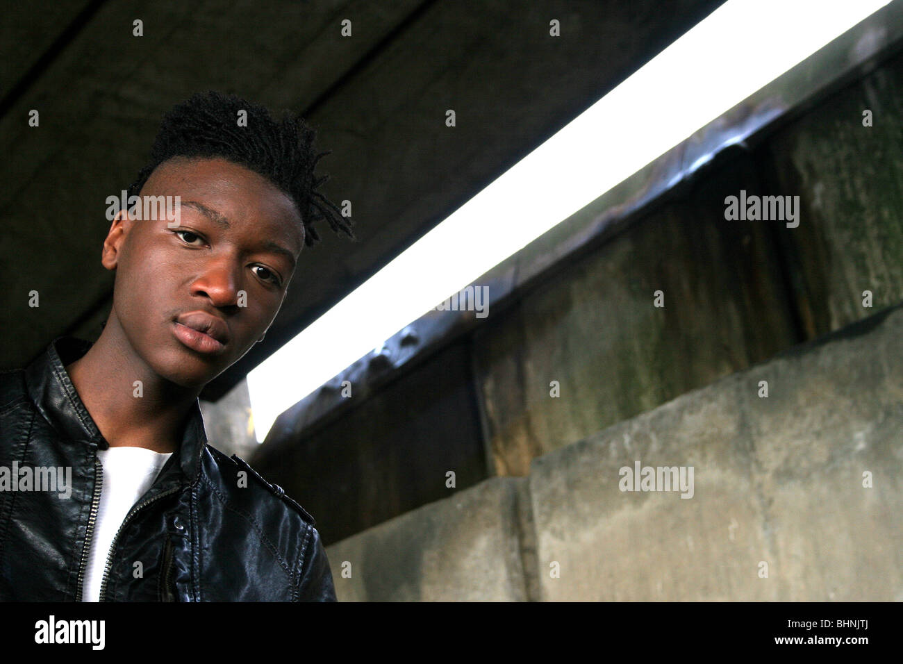 Young Male model on photoshoot near Clydeside, Glasgow Stock Photo - Alamy