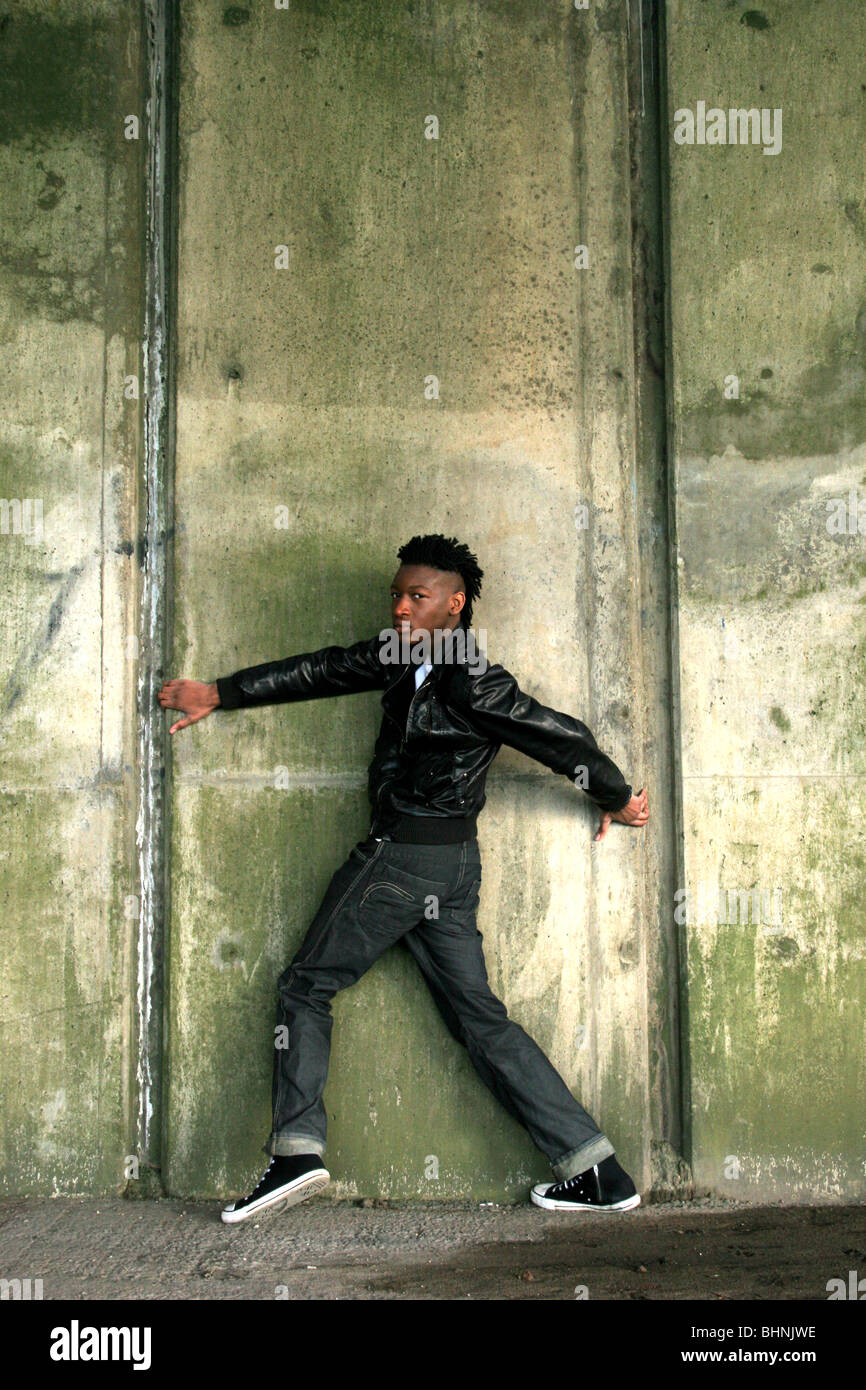 Young Male model on photoshoot near Clydeside, Glasgow Stock Photo - Alamy
