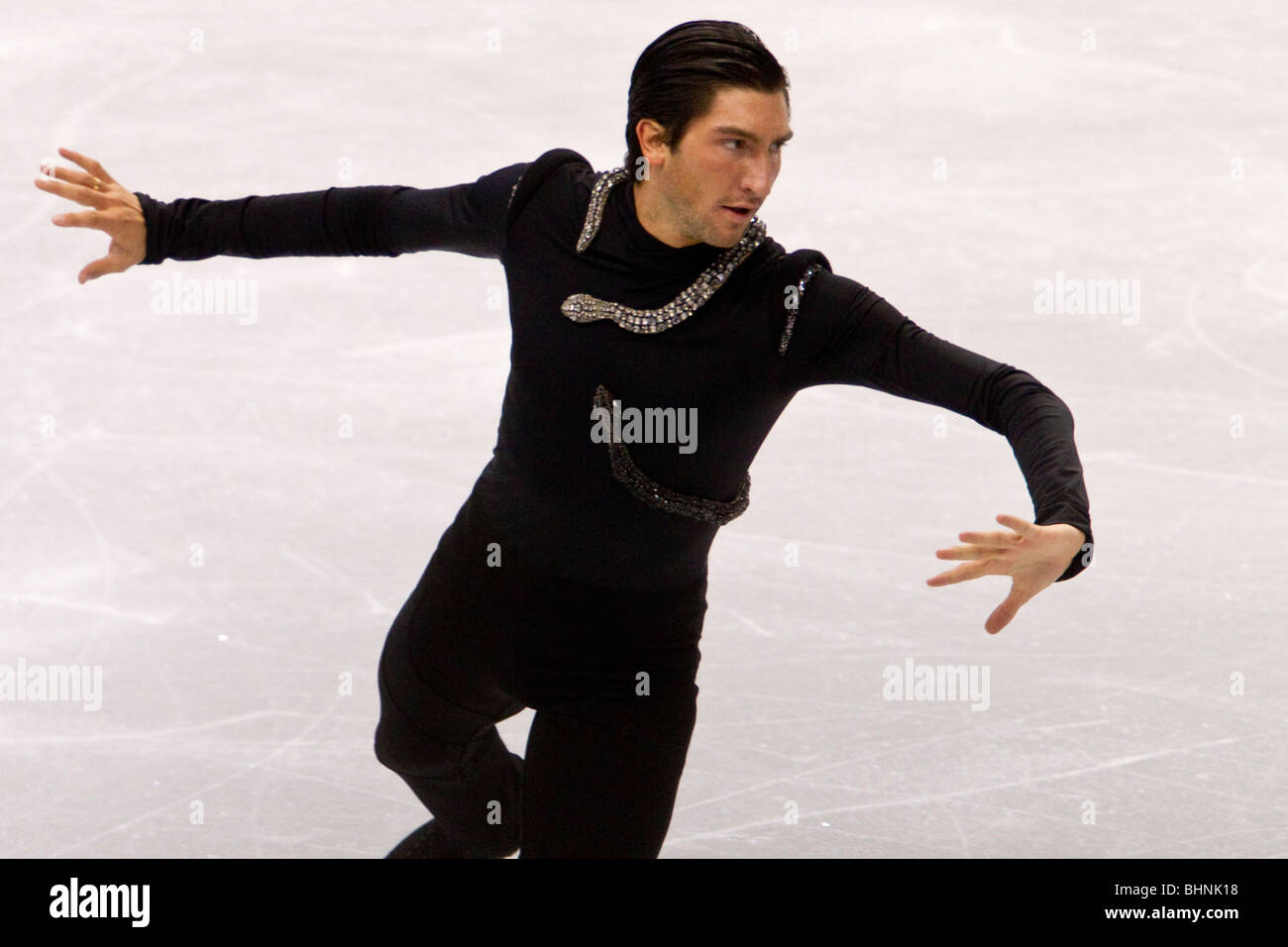 Evan Lysacek (USA) gold medal winner, competing in the Figure Skating ...