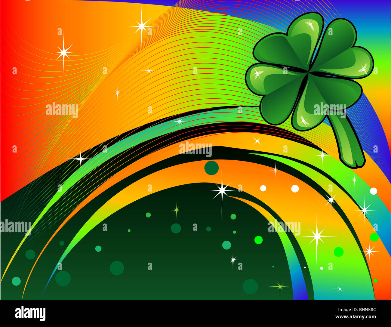 Shamrock And Rainbow Background