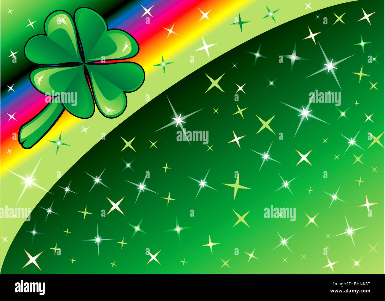 Vector Shamrock Rainbow Background 2 with stars. There is space for ...