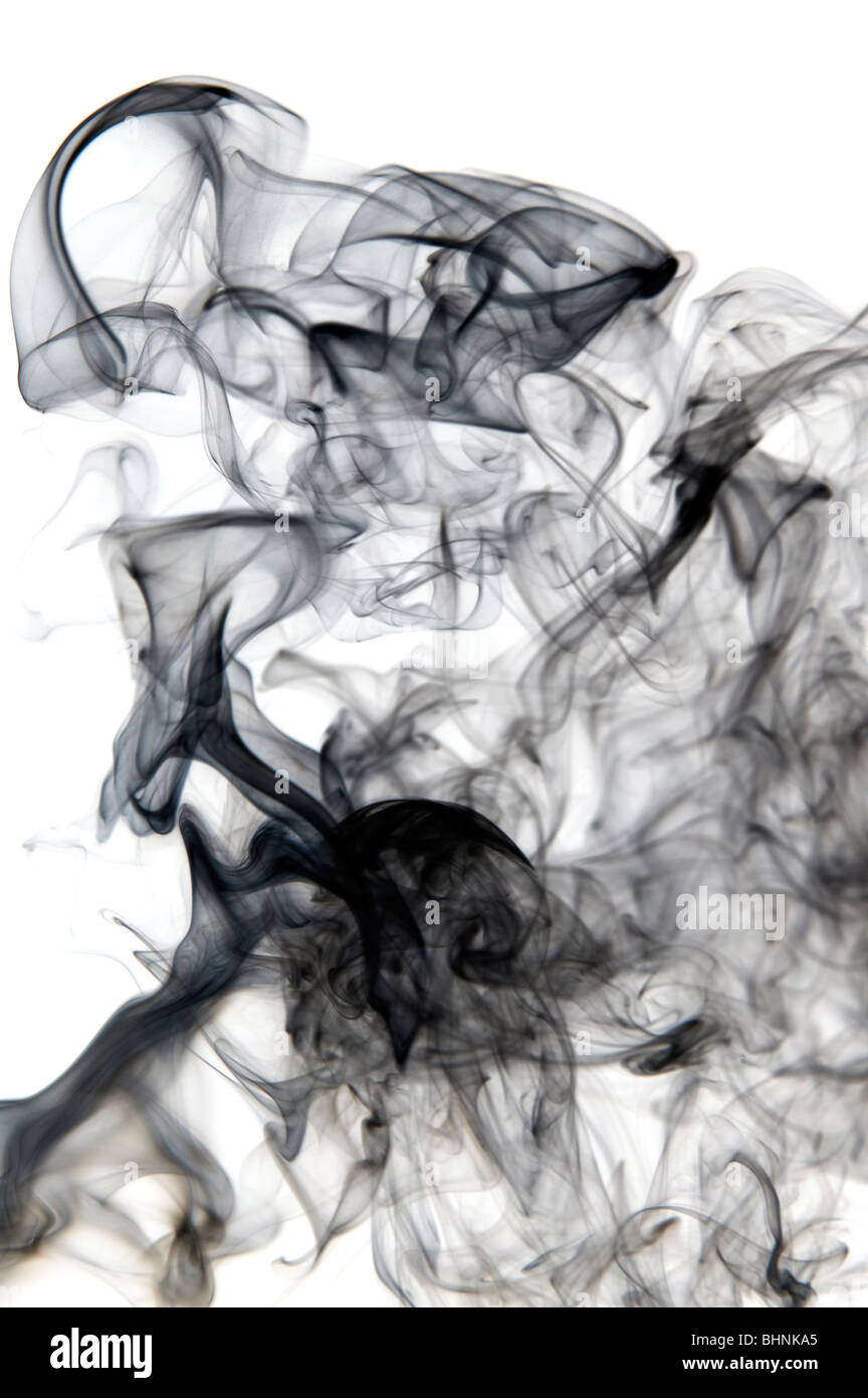 object on white - abstract Smoke close up Stock Photo - Alamy