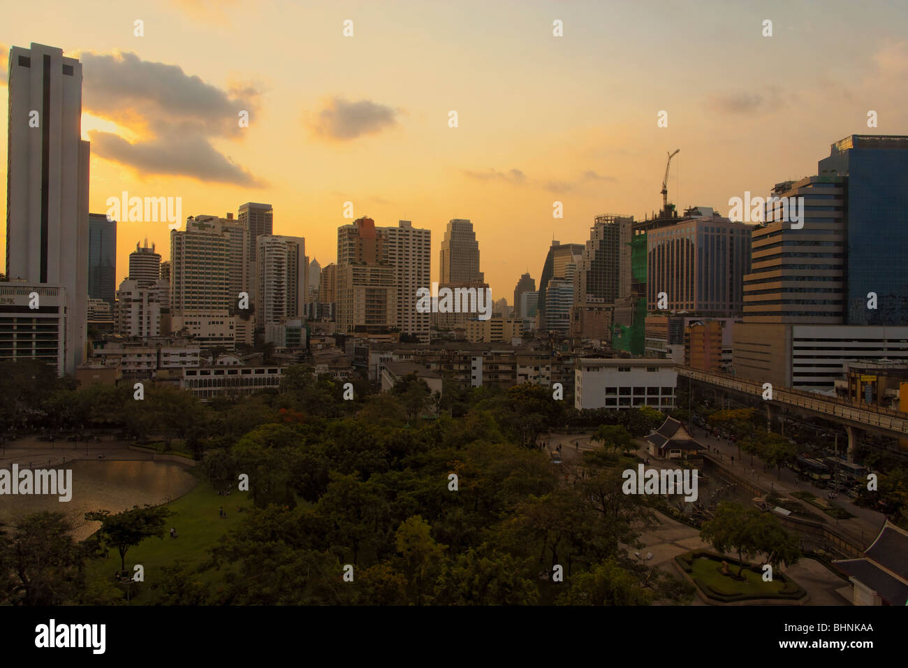 Sunset in Bangkok Stock Photo - Alamy