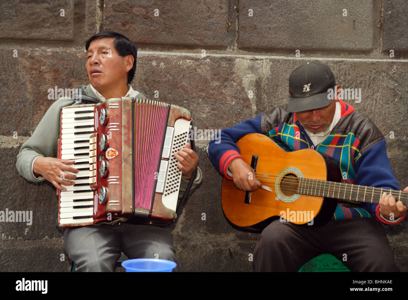 Street musicians playing at Independence Square in Quito, Ecuador Stock ...