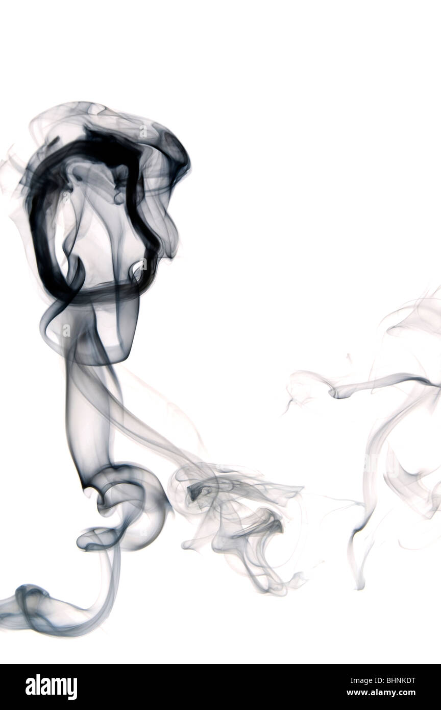 object on white - abstract Smoke close up Stock Photo - Alamy