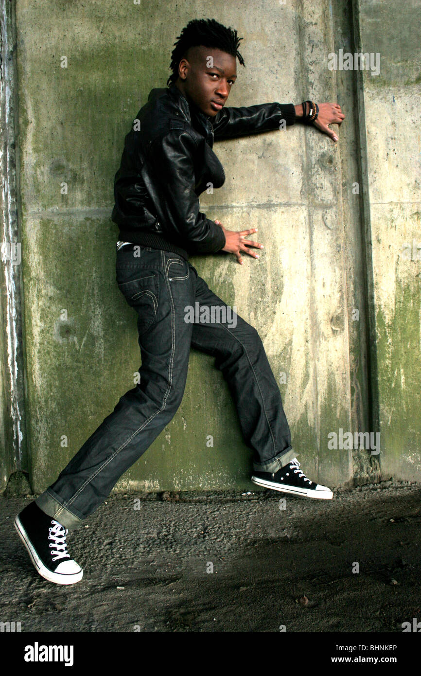 Young Male model on photoshoot near Clydeside, Glasgow Stock Photo - Alamy