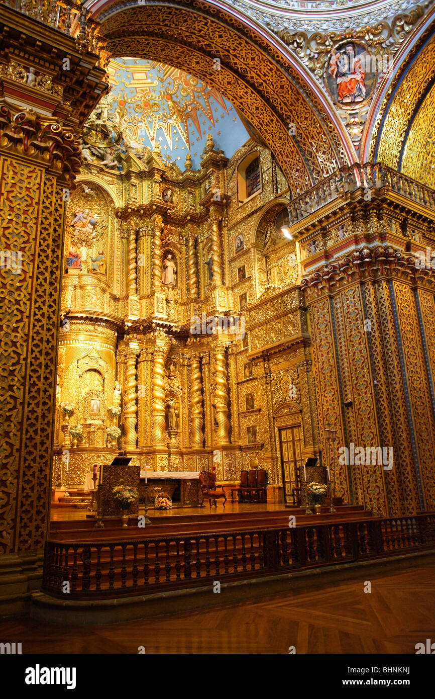 La Campania church with gilded interior in Quito, Ecuador Stock Photo - Alamy