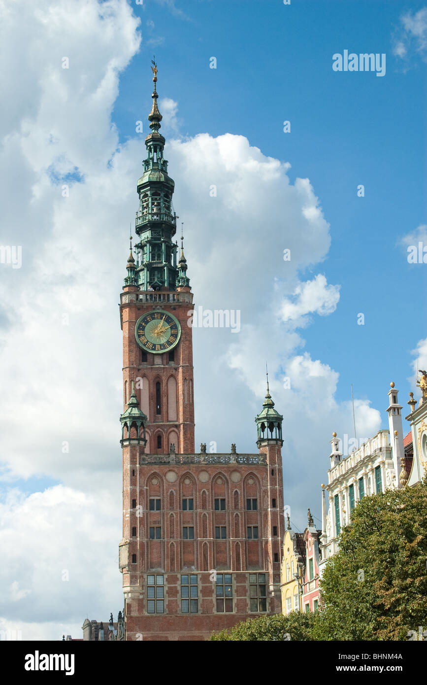 Spire of Town hall (Ratusz) in Gdansk, Poland Stock Photo - Alamy