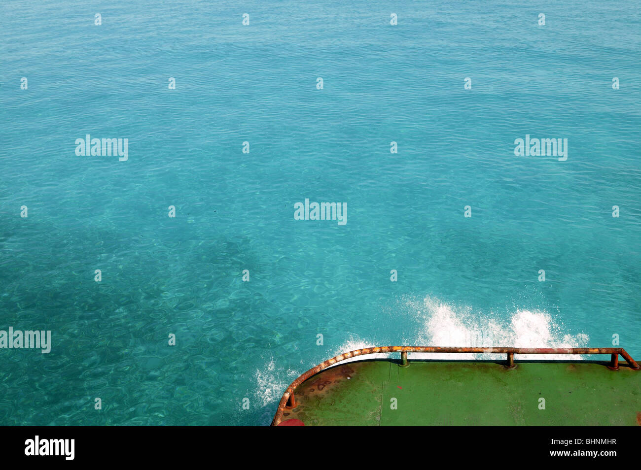Caribbean blue turquoise sea water color from boat view Stock Photo - Alamy