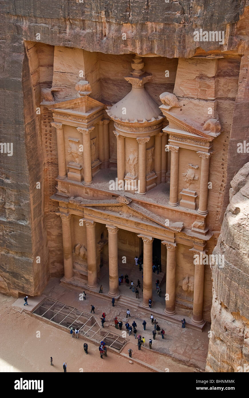 View of the Treasury from the top, Petra, jordan, Asia Stock Photo - Alamy