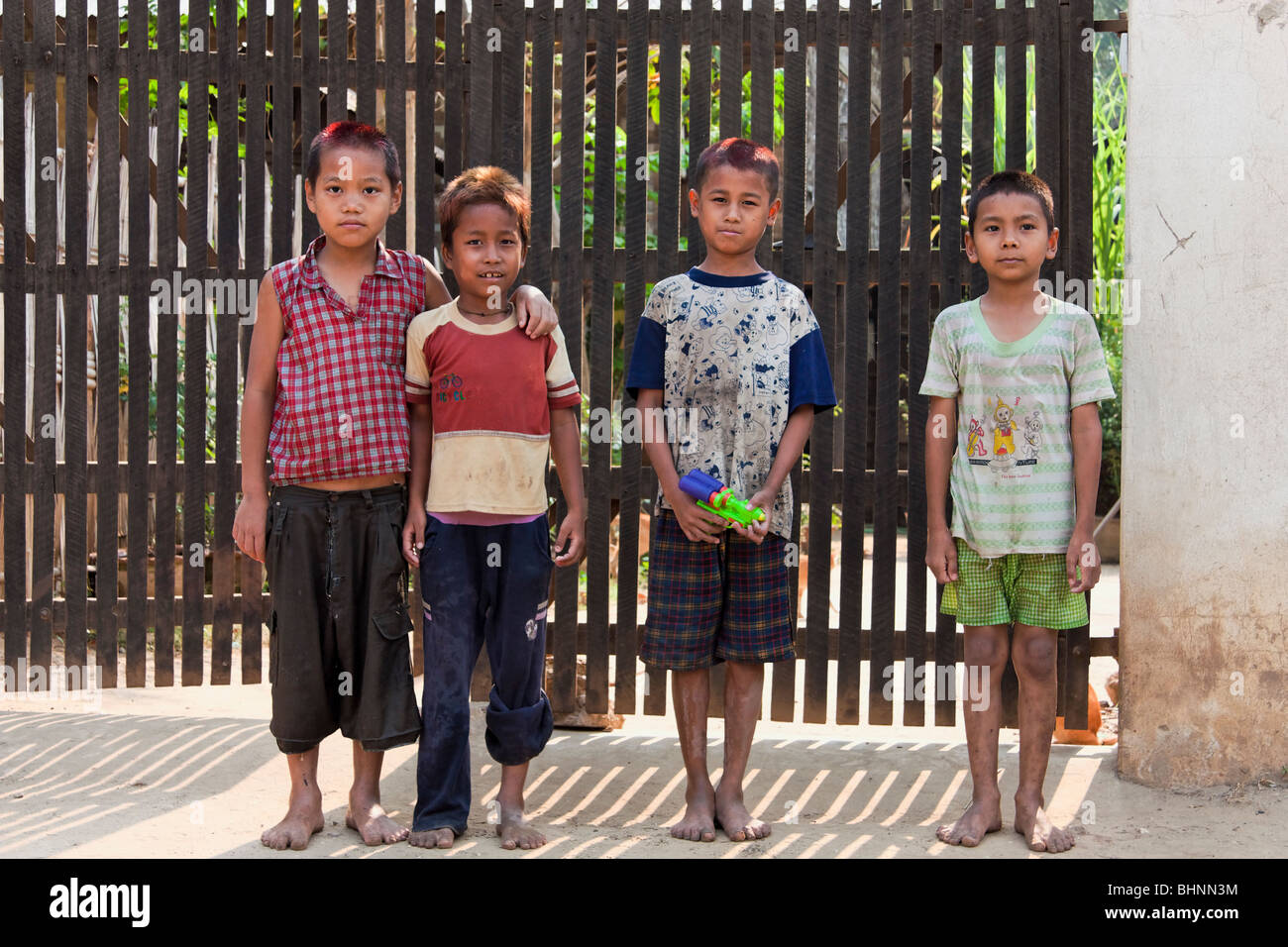 Four children from Myanmar Stock Photo - Alamy