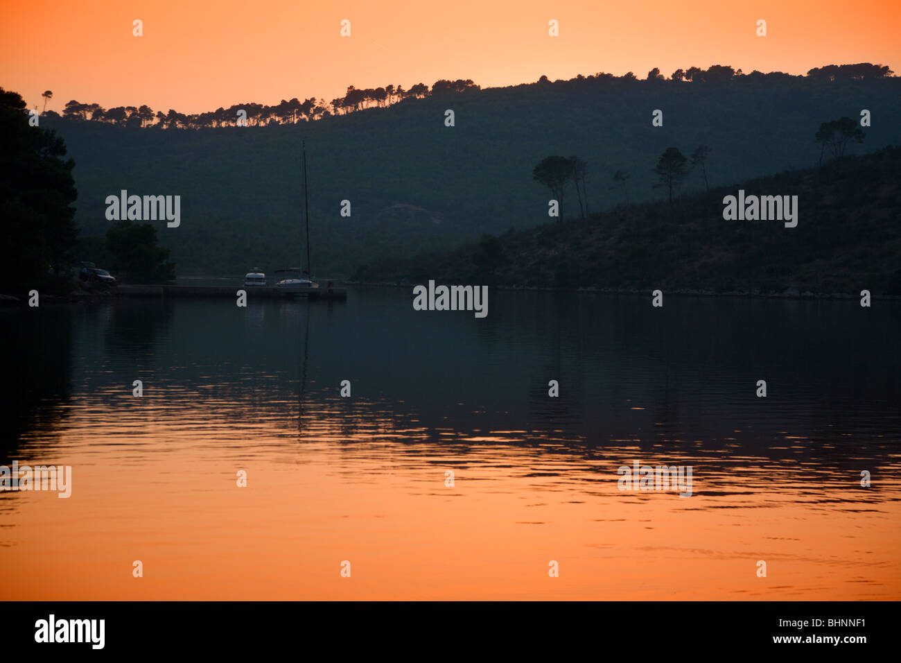 After sunset in Adriatica Stock Photo - Alamy
