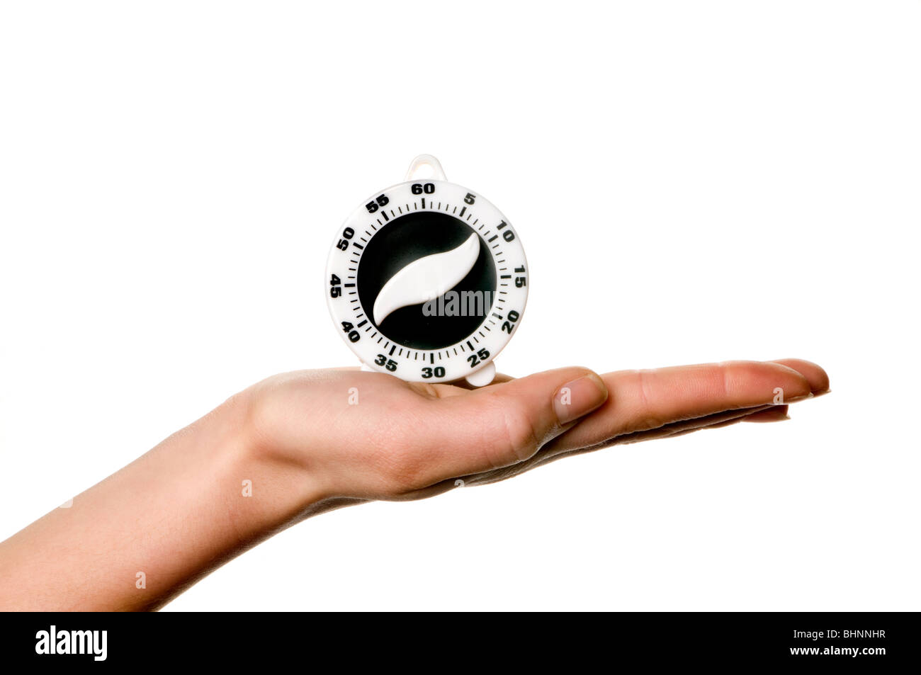 single hand holding timer Stock Photo - Alamy