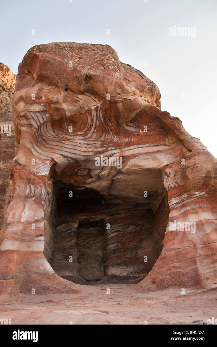 One of the many buildings carved on the rock in Petra, Jordan, Asia ...