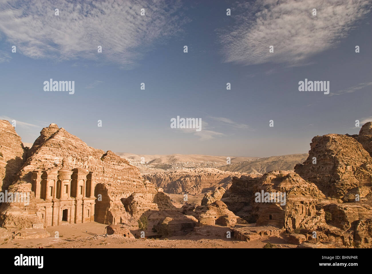 View of the Monastery facade, Petra, jordan, Asia Stock Photo - Alamy