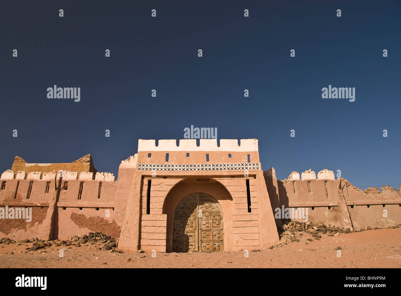 Ruins of a fort in the middle of the desert of Wadi Rum, Jordan, Asia ...