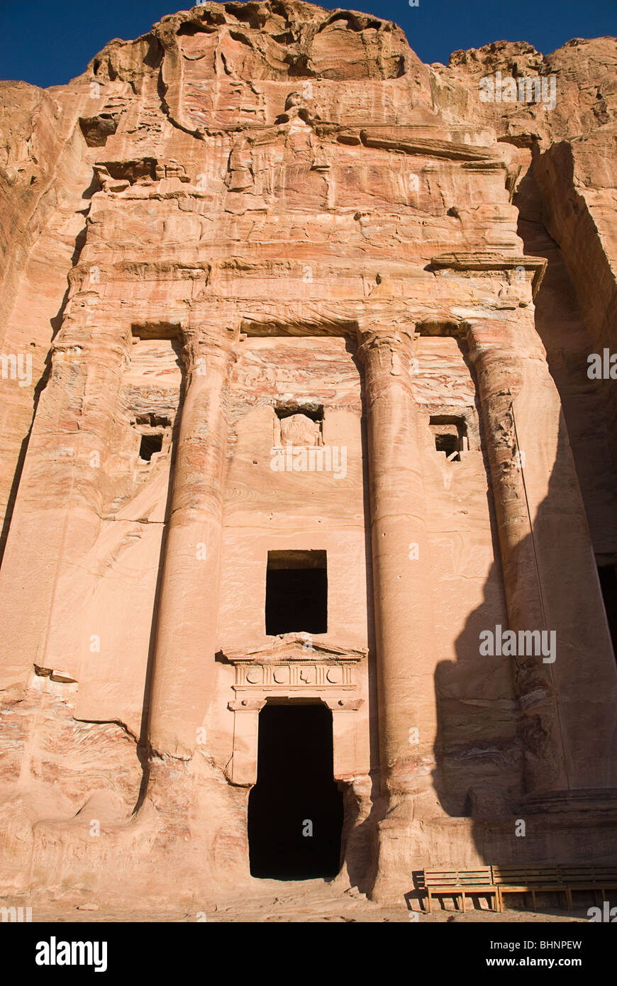One of the many buildings carved on the rock in Petra, Jordan, Asia ...