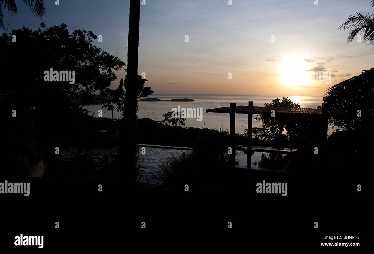 Hotel Infinity Pool View near Chaweng Beach Koh Samui Thailand Stock ...