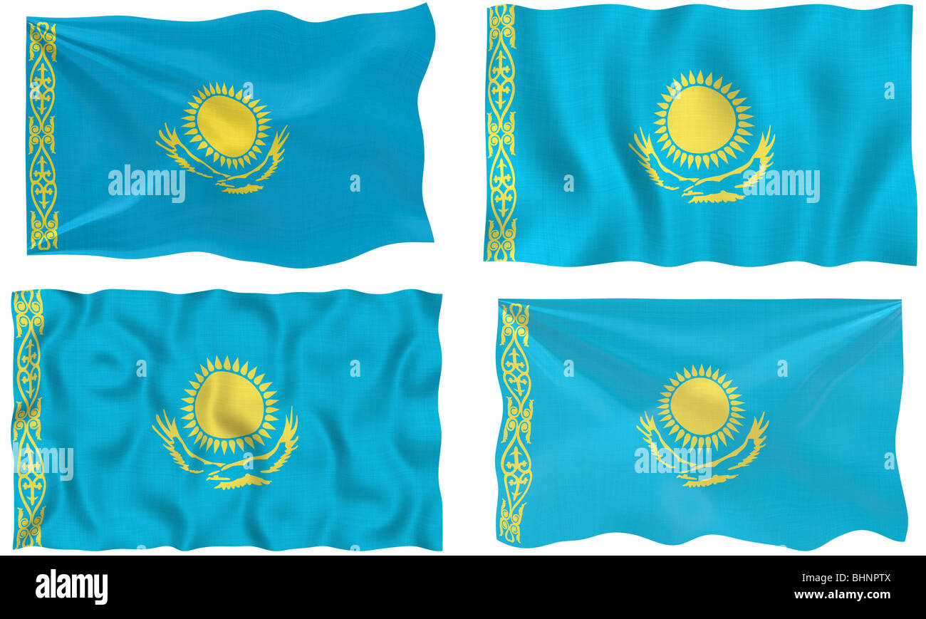 Great Image of the Flag of Kazakhstan Stock Photo - Alamy