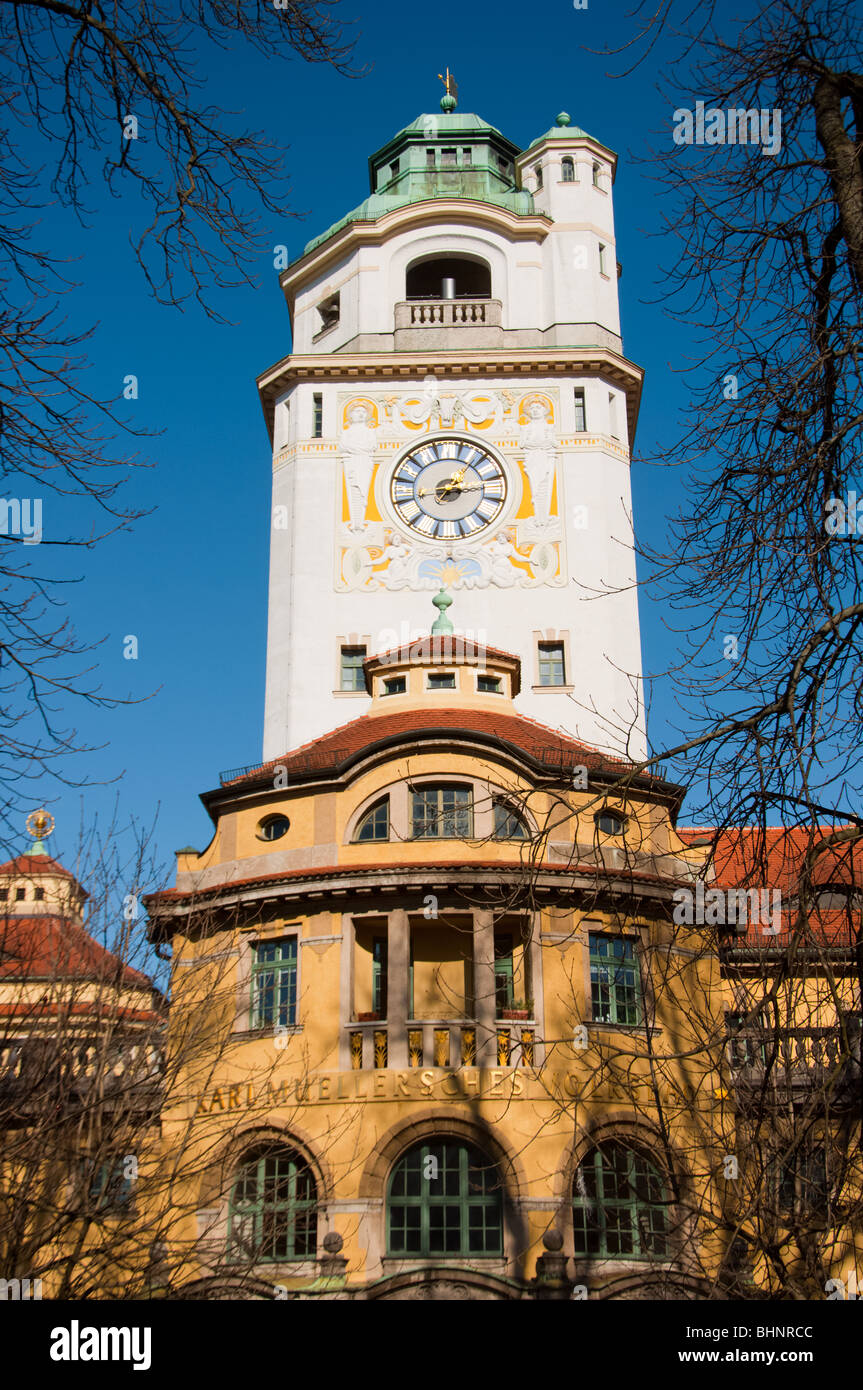 The Art Nouveau architecture of Volksbad in Munich, Germany Stock Photo ...