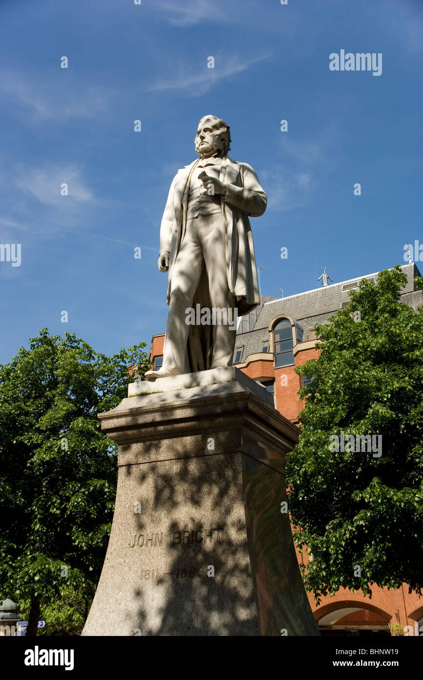Statue of John Bright in Albert Square, Manchester Stock Photo - Alamy