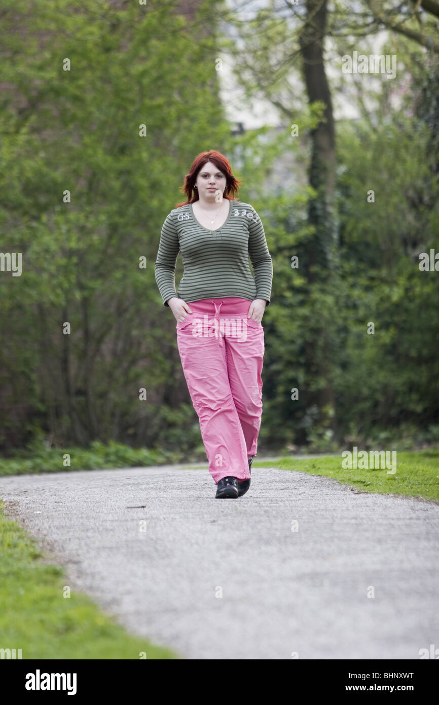 Obese fat female walking hi-res stock photography and images - Alamy