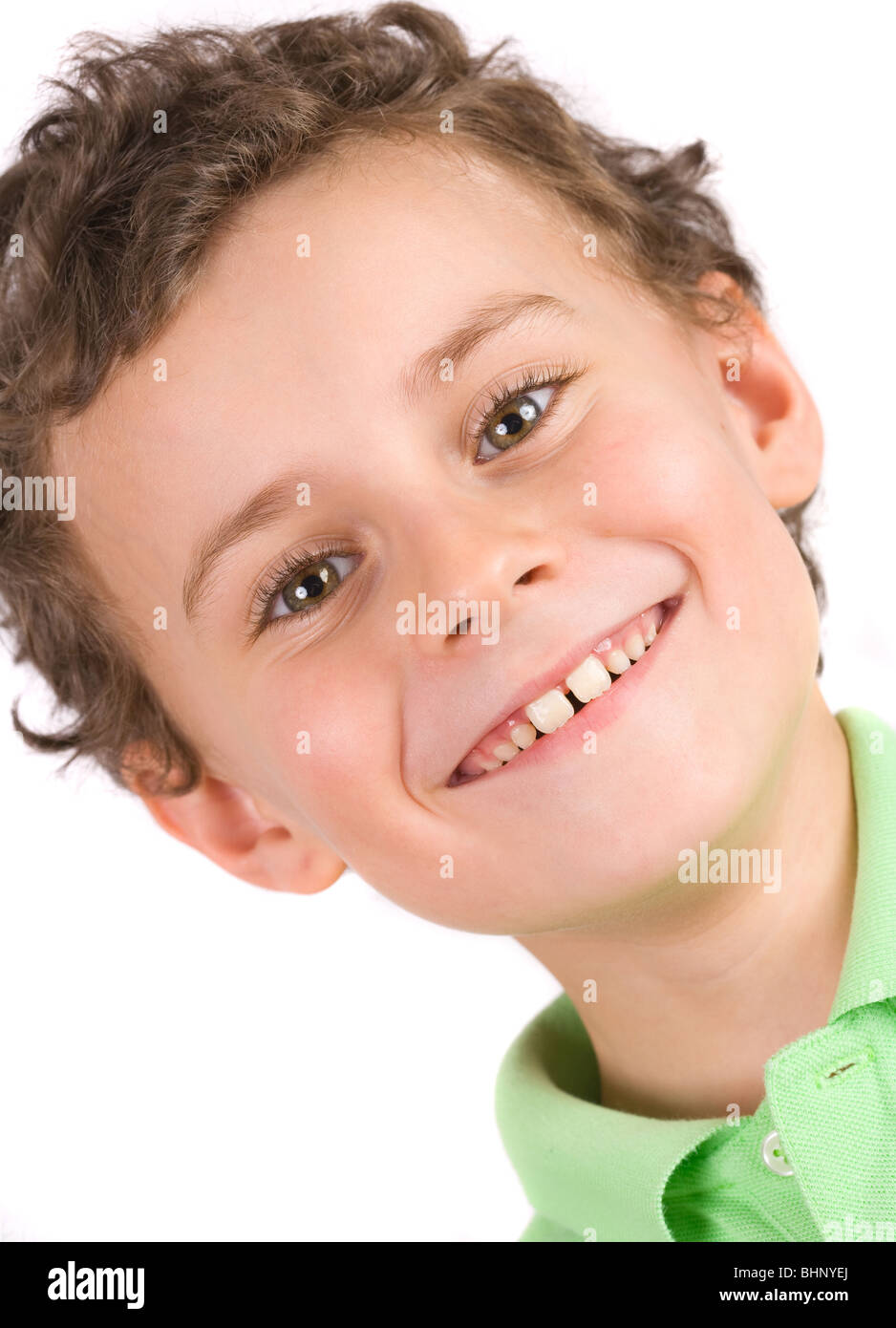 Close-up portrait of a happy child isolated on white background Stock ...