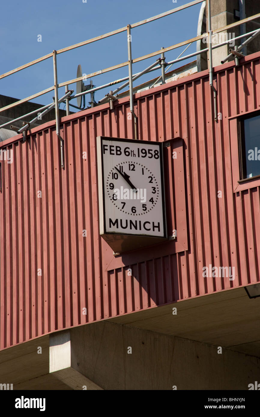 The munich disaster clock at Old Trafford the stadium of Manchester ...