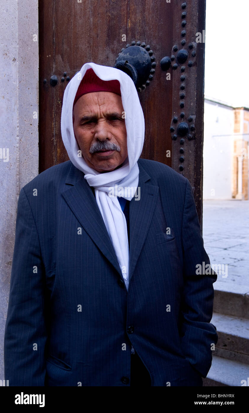 Old Muslim man in the Medina area of Tunis Tunisia in Northern Africa ...