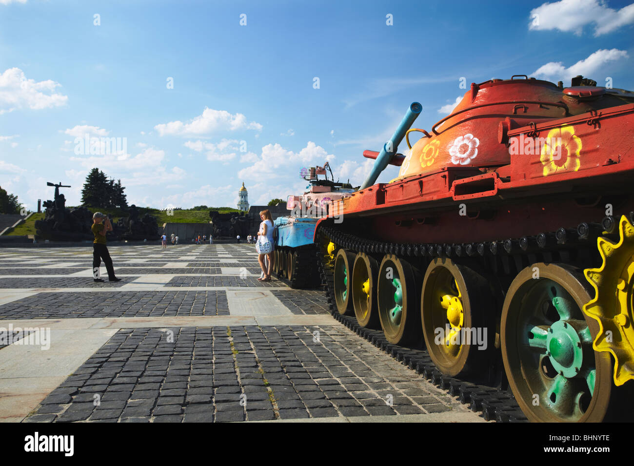 Ukraine, Eastern Europe, Kiev, Brightly Coloured Tanks At Museum Of The ...