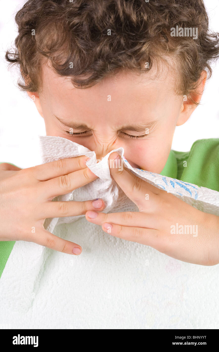 Close-up portrait of a child wiping his nose Stock Photo - Alamy