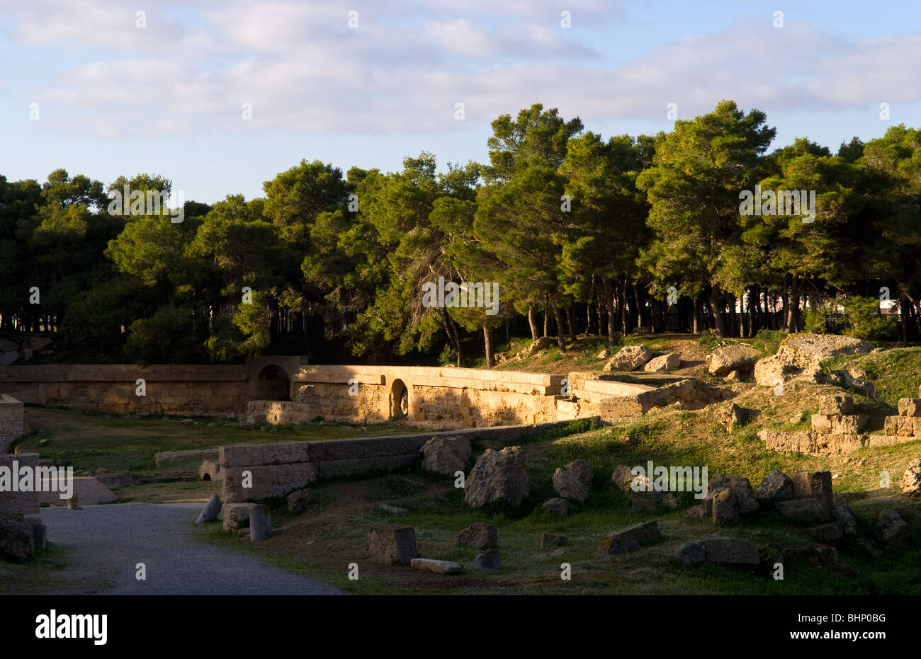 Carthage Tunisia Roman Amphitheater old ruins in Northern Africa Stock ...