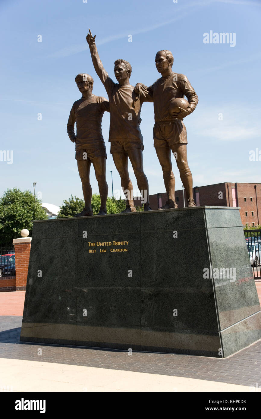 Statue of the Holy Trinity Bobby Charlton George Best and Dennis Law in ...