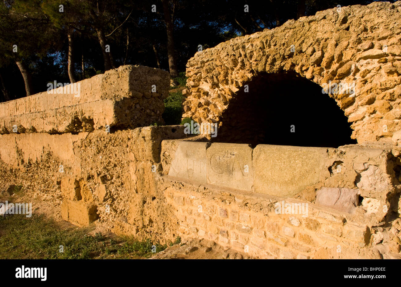 Carthage Tunisia Roman Amphitheater old ruins in Northern Africa Stock ...