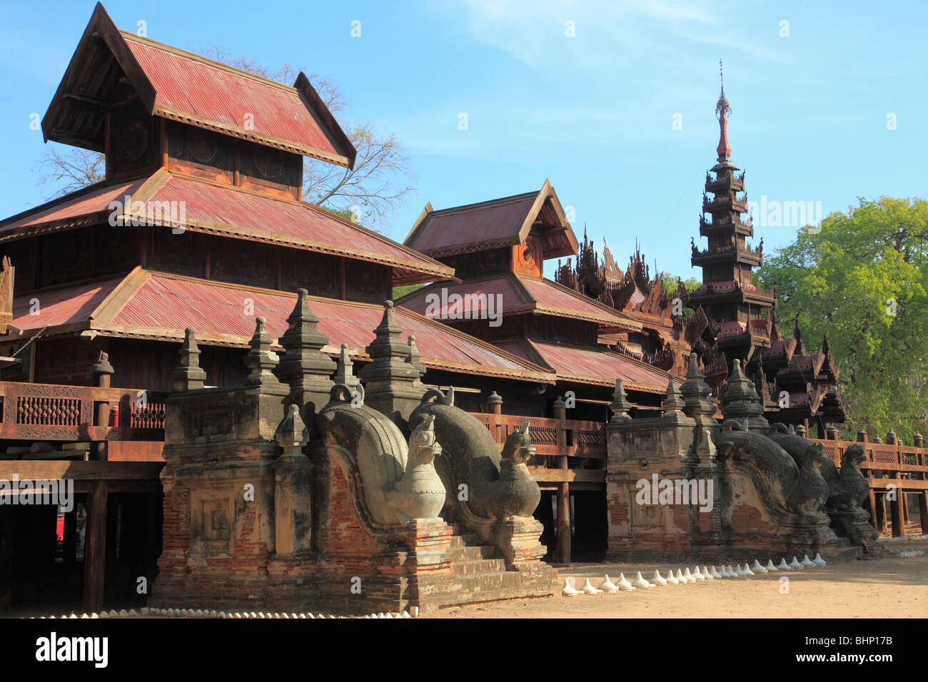 Myanmar, Burma, Salay, Youqson Kyaung wooden monastery Stock Photo - Alamy