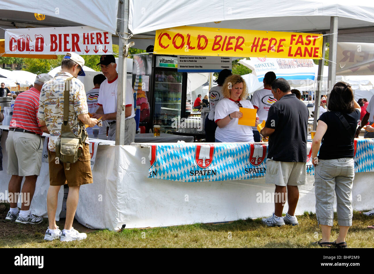 Beer on sale at Oktoberfest, Addison, Texas, USA Stock Photo - Alamy