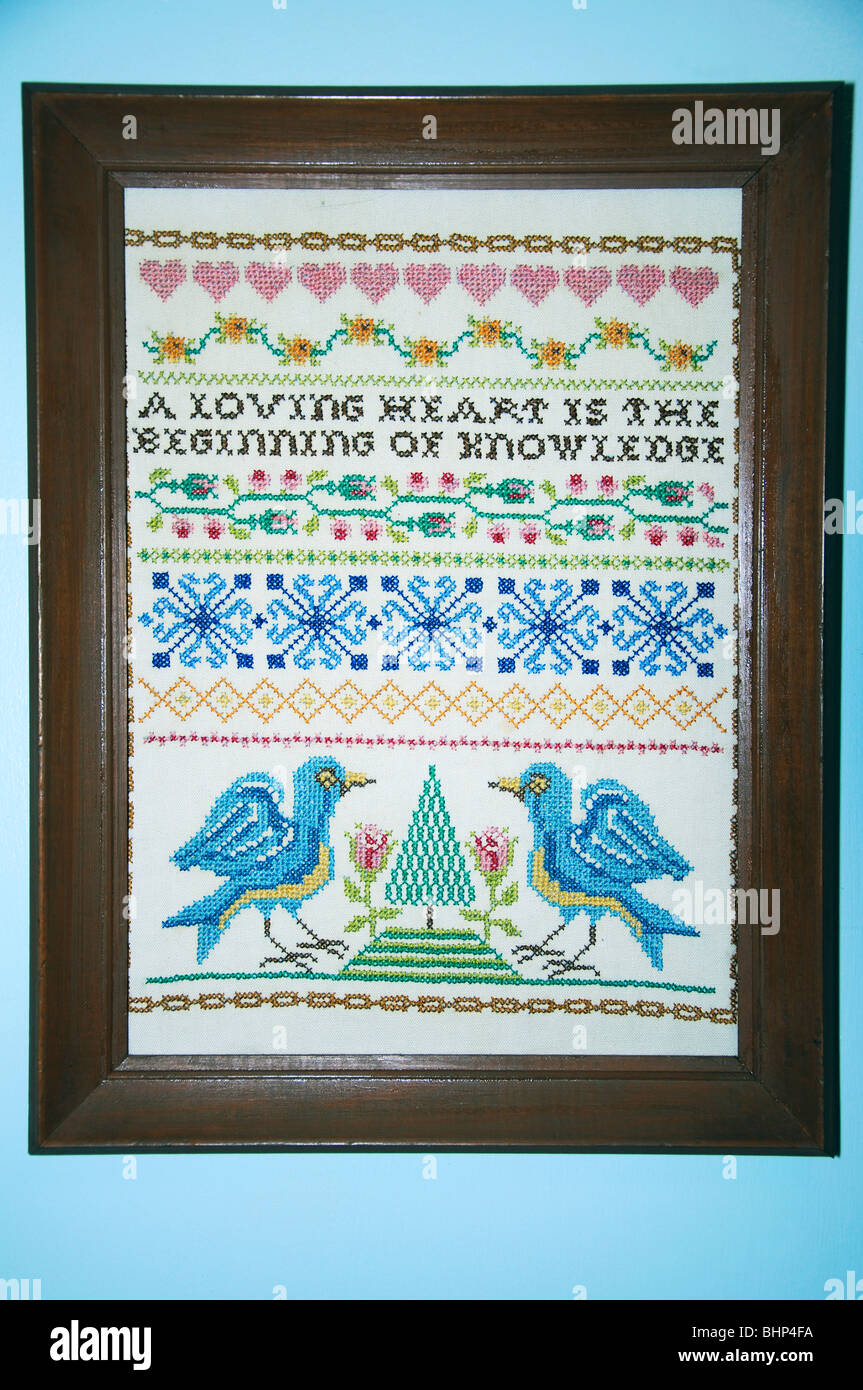 Traditional American heirloom embroidery featuring alphabet and numbers ...