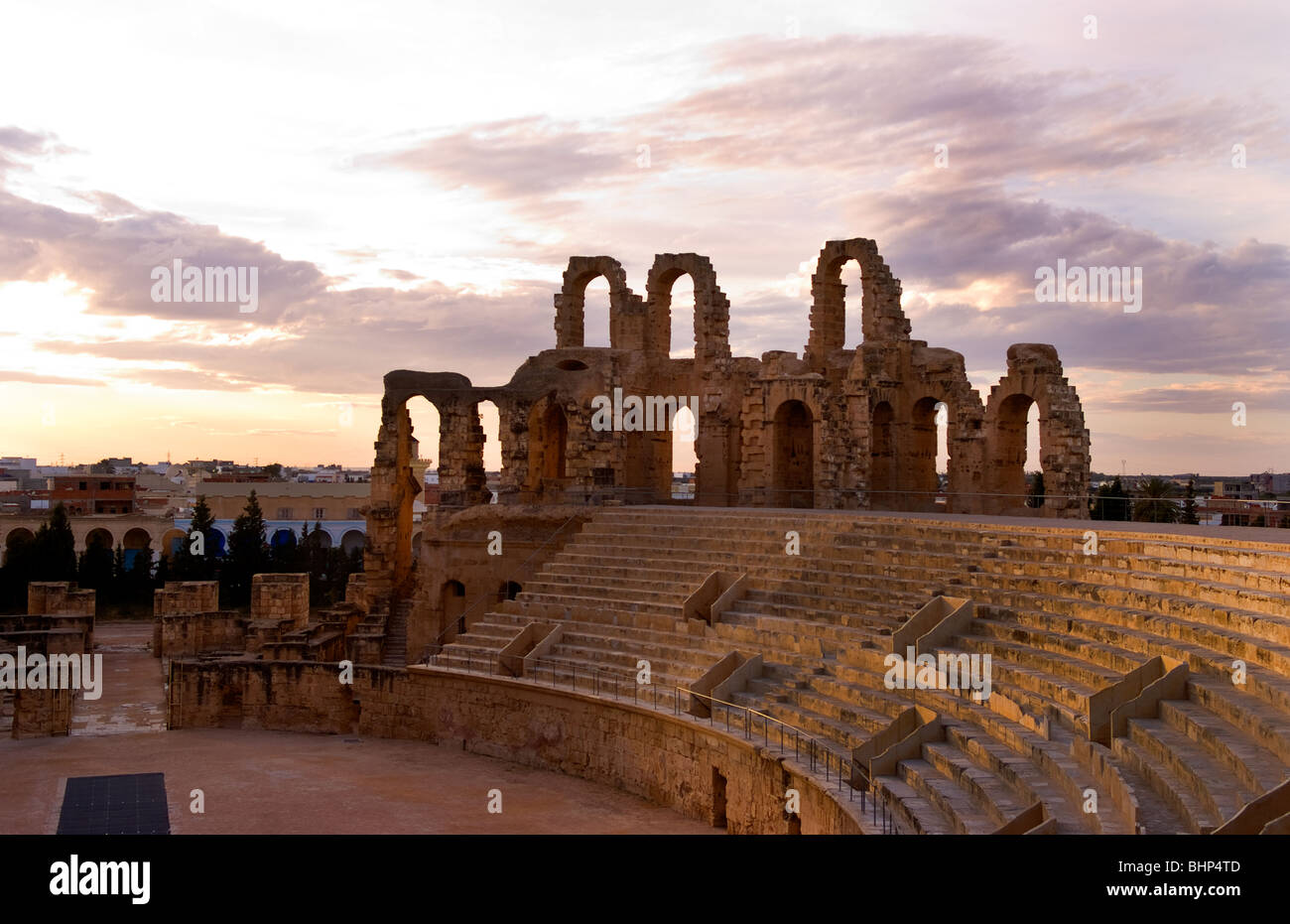 Inside famous El Jem Roman Amphitheater, third largest in world in El ...