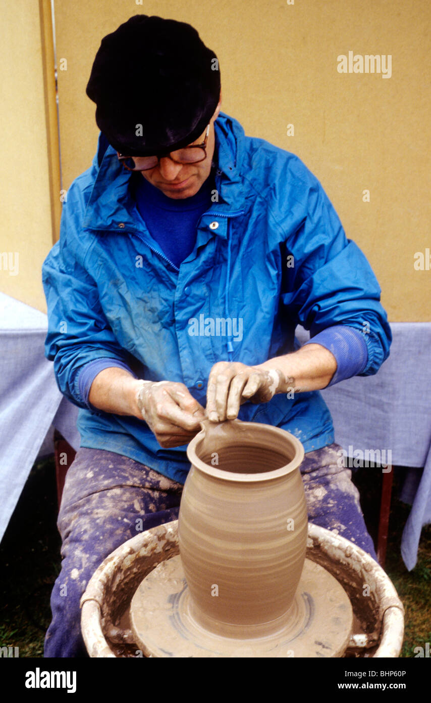 English Crafts, pottery, potter potter's wheel clay England UK Stock ...