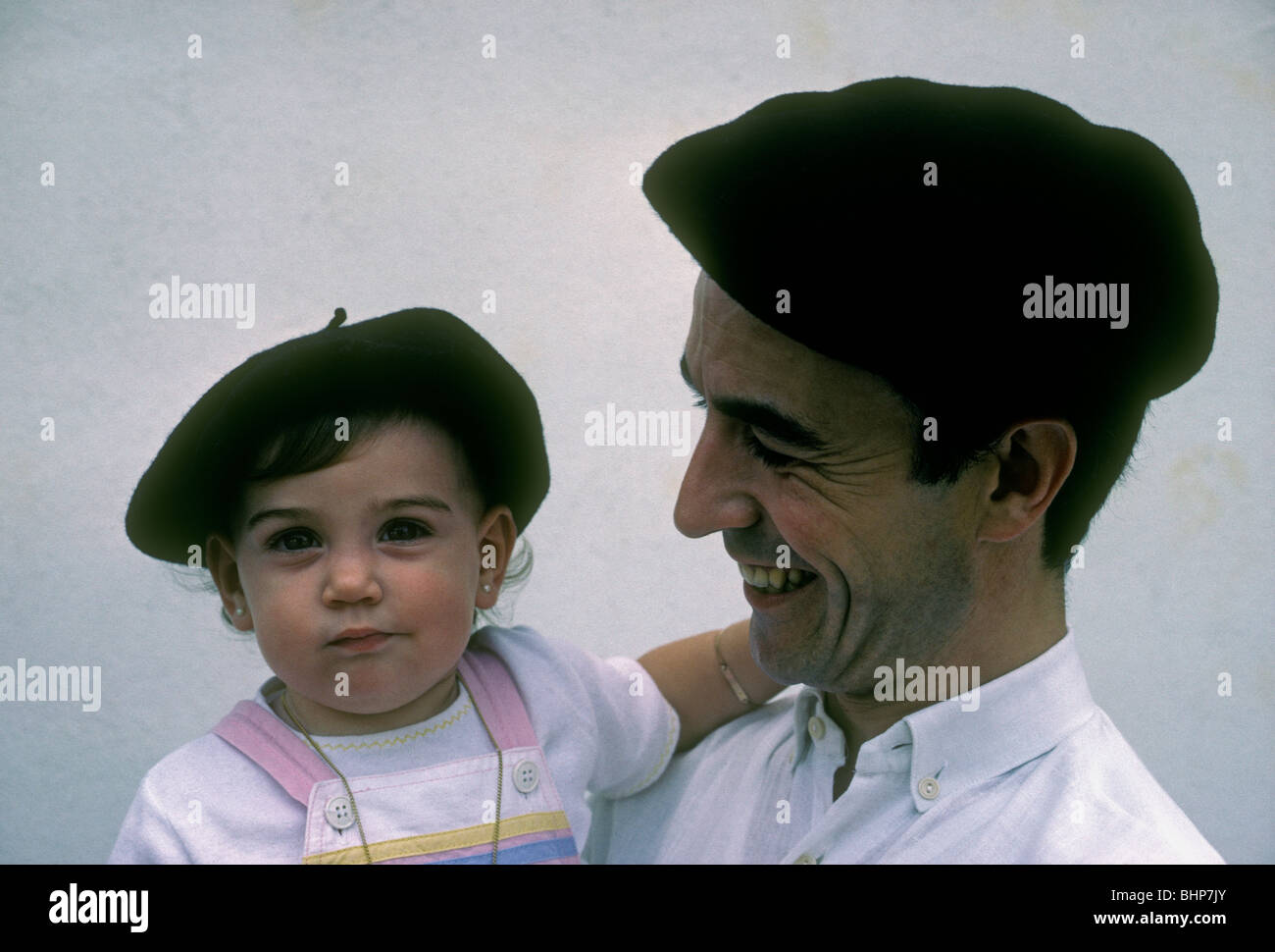 French Basque people, father and daughter, child, little girl, girl ...