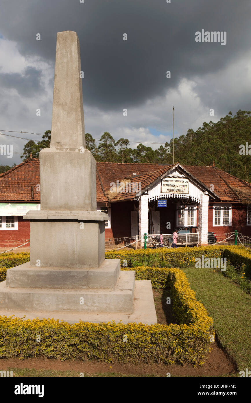 India, Kerala, Munnar, War Memorial and old colonial Supply Association ...