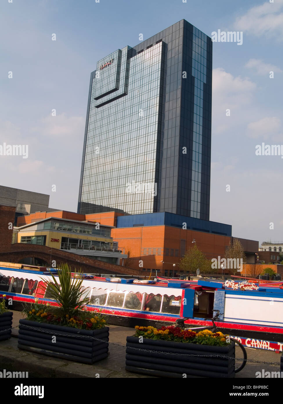 A high rise building by the canal in Birmingham City Centre, West ...
