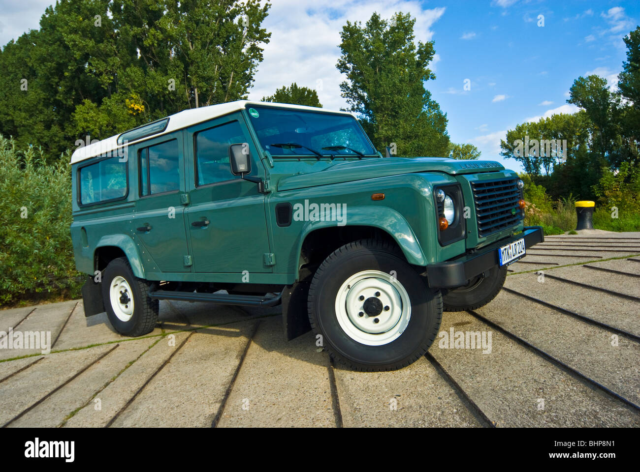 Classical Land Rover Defender 110 off road four wheel drive car, 2008 ...