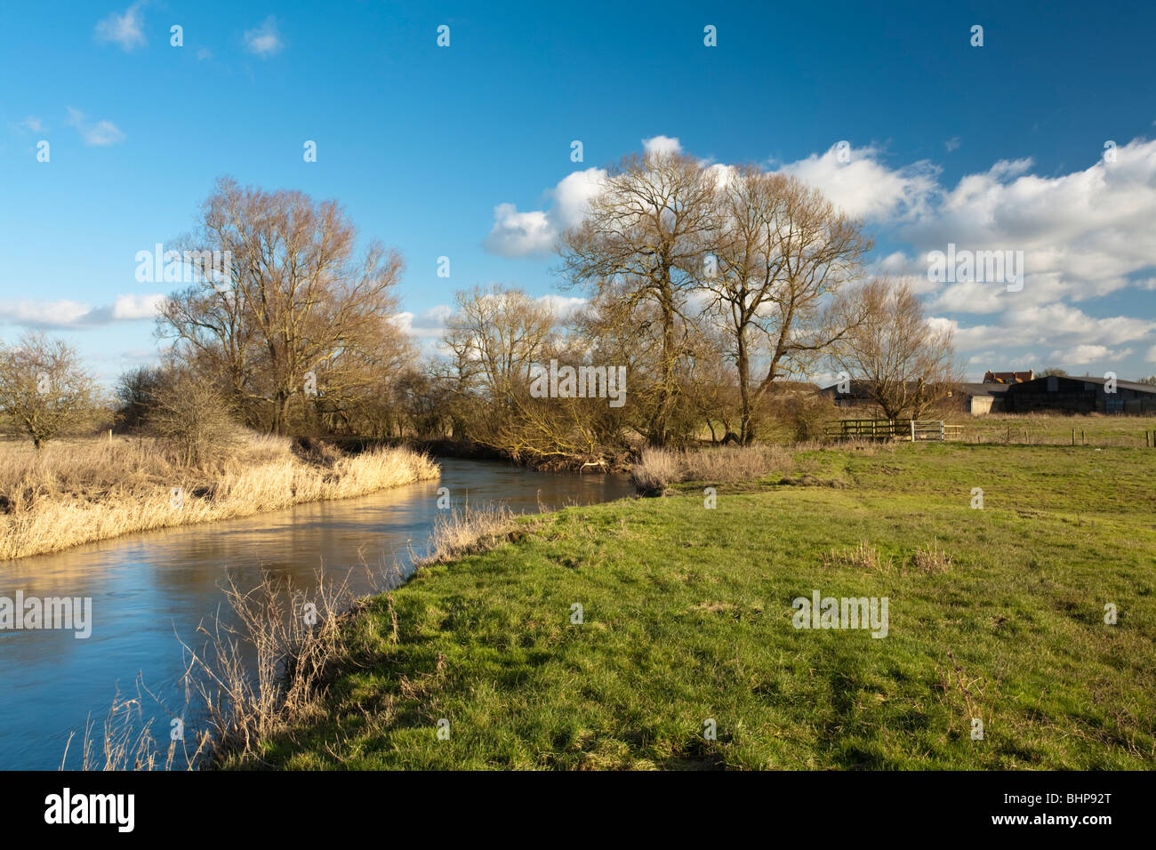 Upper reaches of the River Thames near Cricklade, Wiltshire, Uk Stock ...