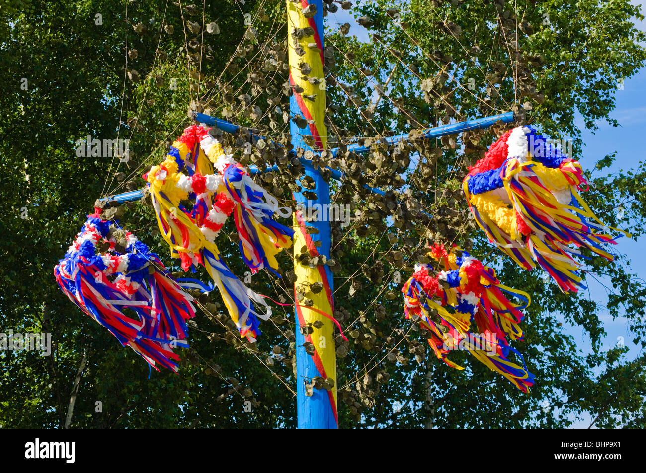 Detail of a traditional Midsummer Pole, Åland Islands, Finland Stock Photo - Alamy