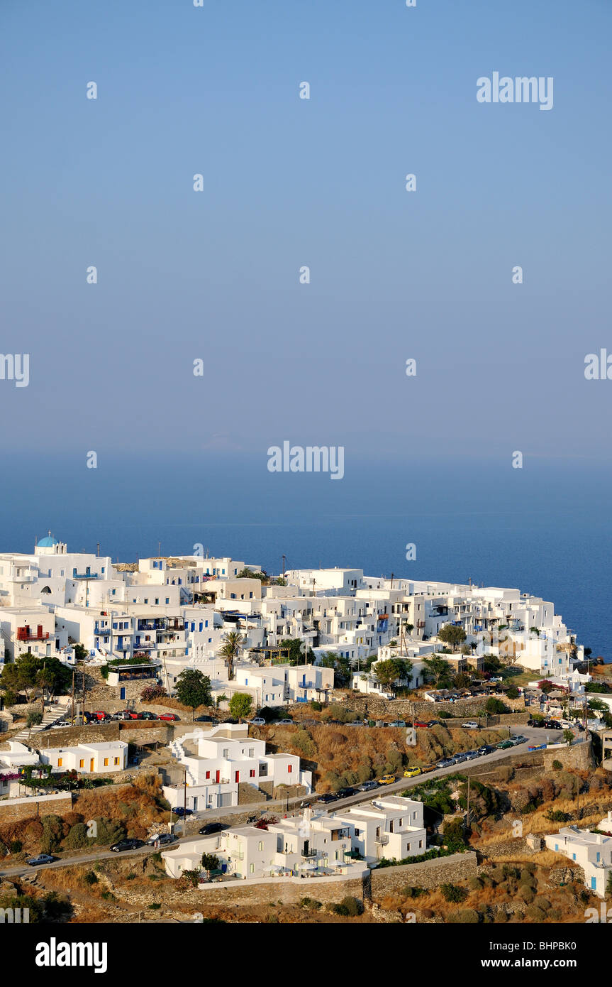 Kastro village under late afternoon light, Sifnos island, Greece Stock ...