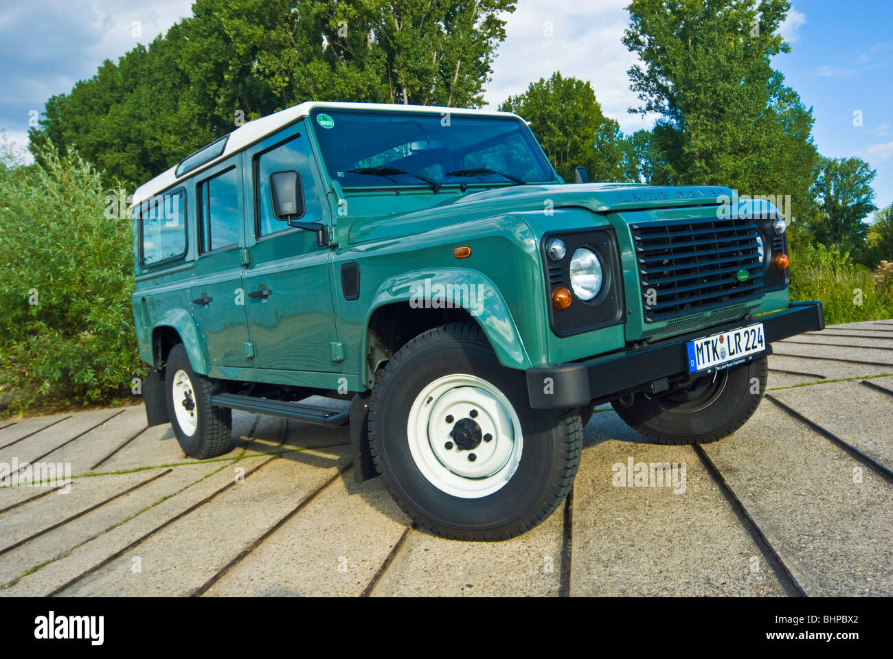 Classical Land Rover Defender 110 off road four wheel drive car, 2008 ...