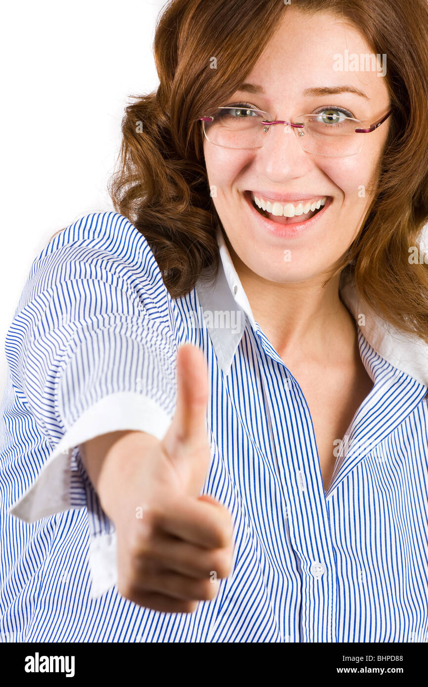 Beautiful young business woman at work Stock Photo - Alamy