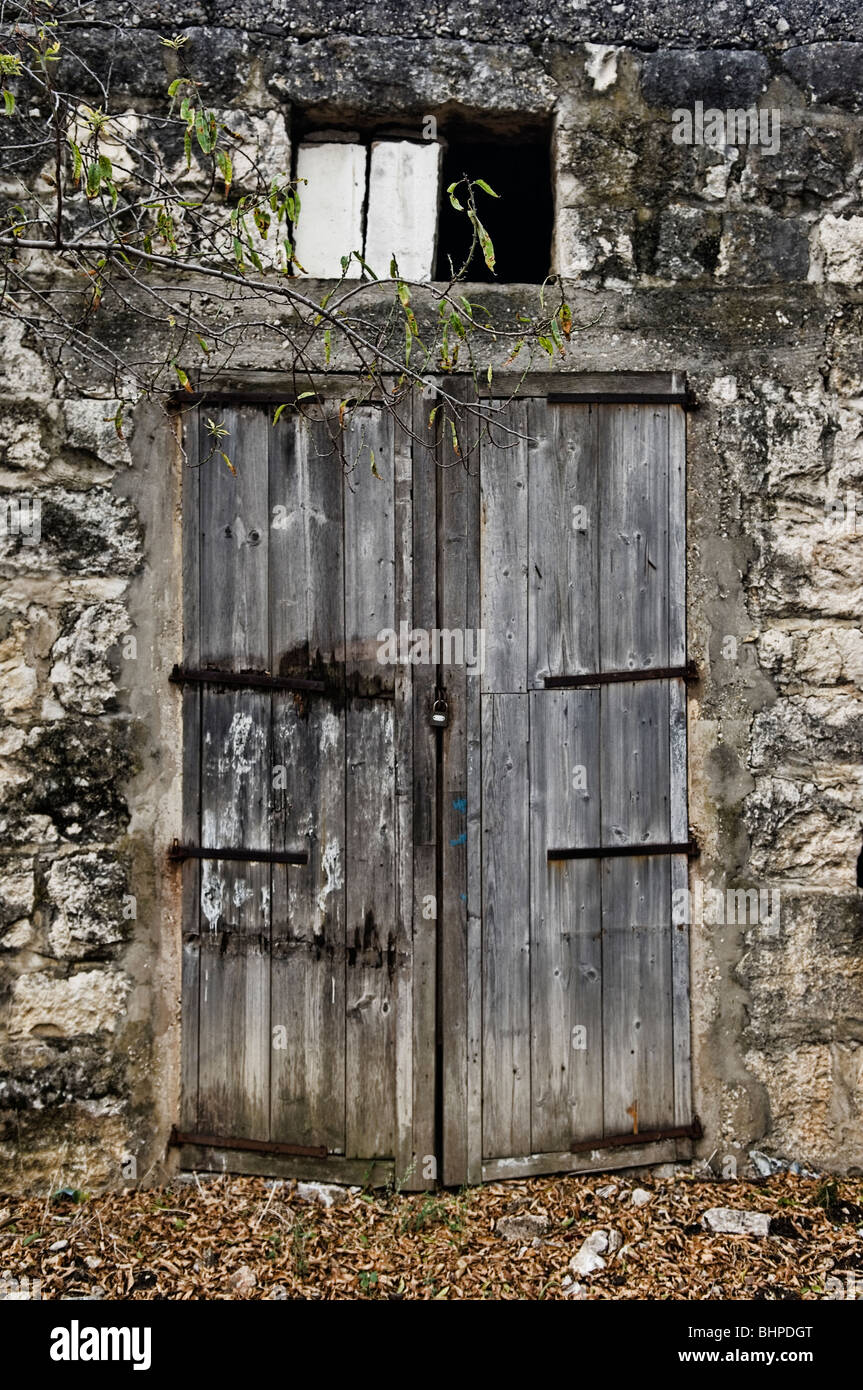 Abandoned and decayed house with wooden doors in Byblos Lebanon Middle ...