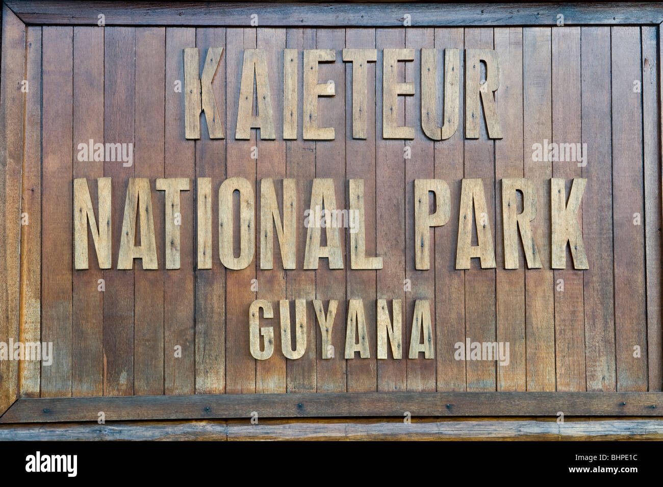 Kaieteur National Park sign board Guiana Shield Guyana South America ...